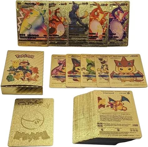 Kit Cartas Raras Pok Mon Metal E Chaveiro Pikachu Parcelamento Sem