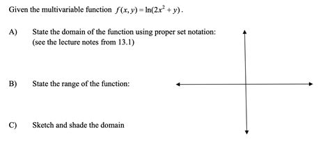 solved given the multivariable function f x y ln 2x²