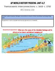 Copy Of APWH 4 3 AMSCO Reading Guide 2 Pdf AP World History Modern