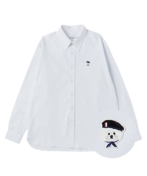MUSINSA BEYOND CLOSET New Parisian Patch Oxford Shirt White