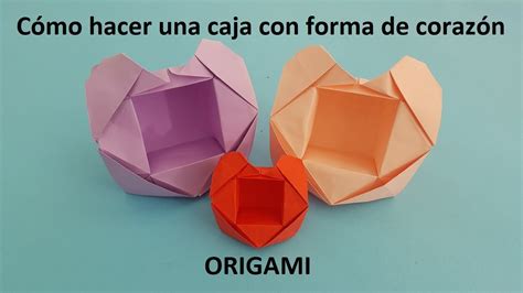 Cómo hacer una CAJA de CORAZÓN de papel Origami PASO A PASO YouTube
