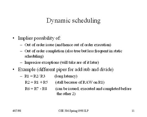 dynamic scheduling