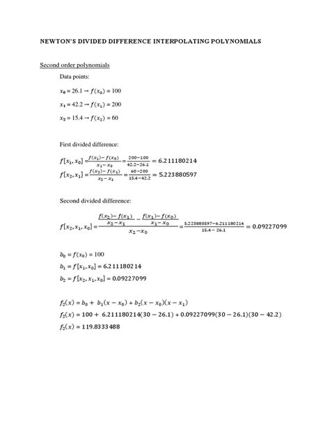 newton s divided difference interpolating polynomials pdf interpolation numerical analysis