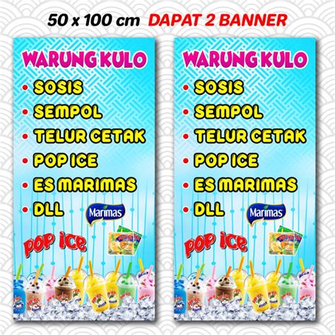 Jual BANNER SPANDUK JUALAN ES POP ICE TEH POCI SOSIS Indonesia Shopee