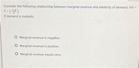Solved Consider The Following Relationship Between Marginal Chegg