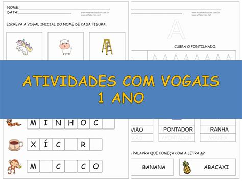 Atividades Vogais 1 Ano Mestre Do Saber