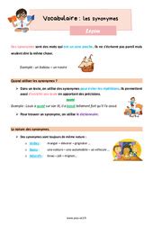 Synonymes CE2 Exercice évaluation révision leçon pdf à imprimer