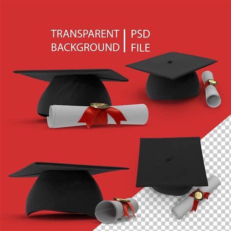 Pergamino de grado y gorro de graduación png Archivo PSD Premium