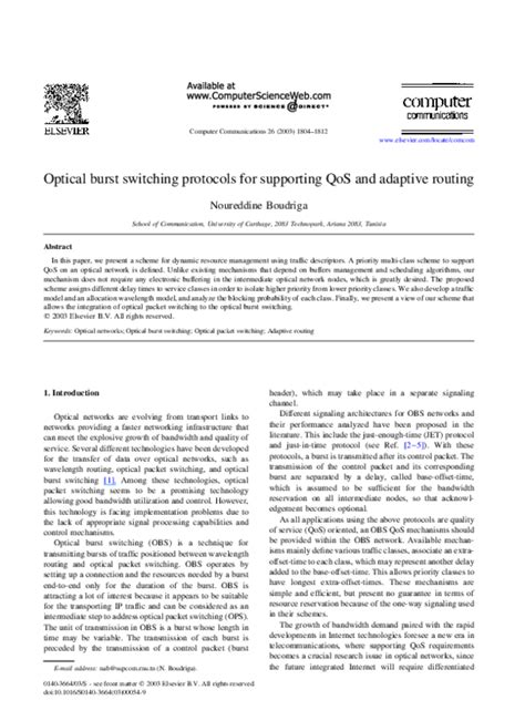pdf path based qos provisioning for optical burst switching networks michel gendreau