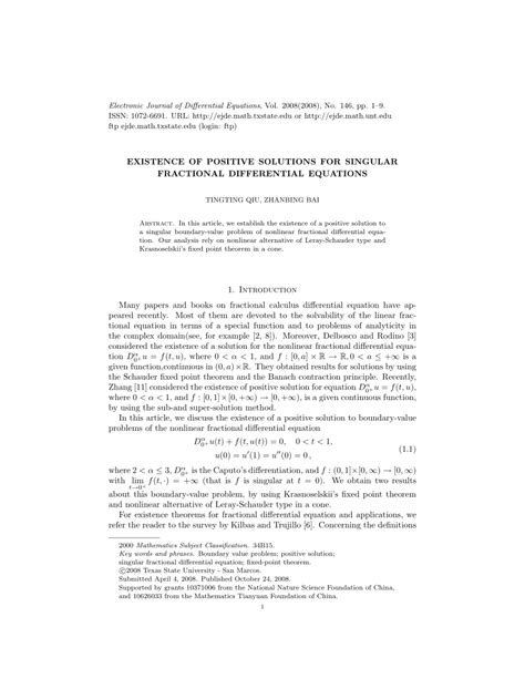pdf existence of positive solution for singular fractional equations