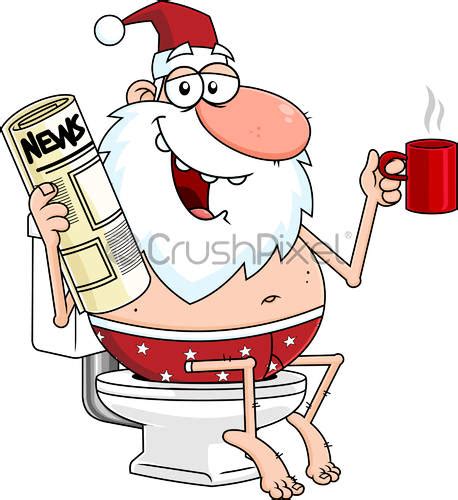 Feliz Desnudo Santa Claus Personaje De Dibujos Animados En El Vector