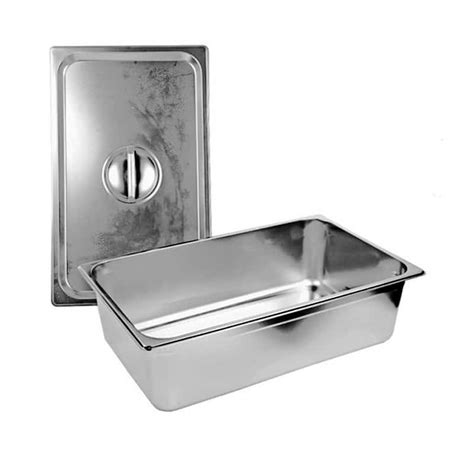 Bandeja Gastron Mica Con Tapa En Acero Inoxidable De X X Cm Ollas