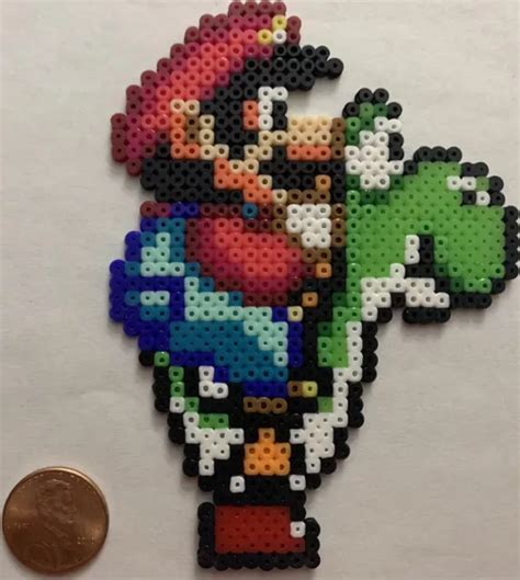 Waluigi Super Mario Bros Mini Bead Sprite Perler Artkal Pixel Art Icon