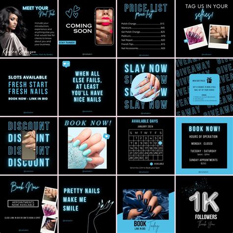 Nail Tech Instagram Post Templates Nail Tech Highlight Covers Lash Tech