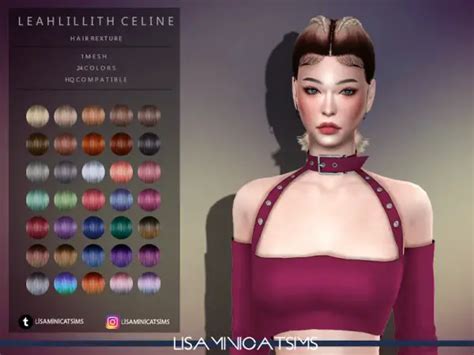 The Sims Resource LeahLillith S Celine Hair Retextured By