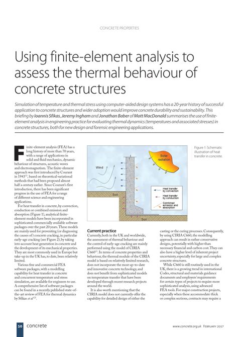pdf using finite element analysis to assess the thermal behaviour of concrete structures