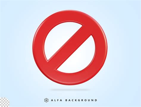 3d vector rojo prohibido señal sin icono advertencia o símbolo de