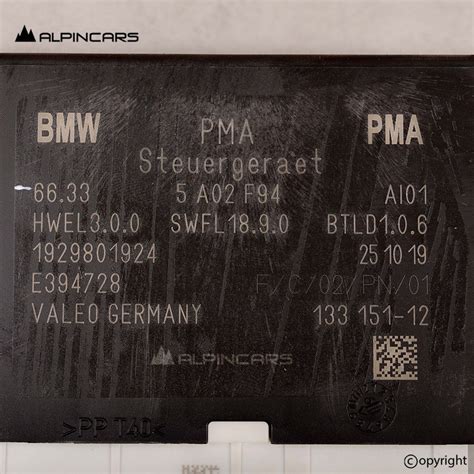 OEM BMW F45 F15 X5 I3 I01 Parking Assistant Control Unit PMA 5A02F94
