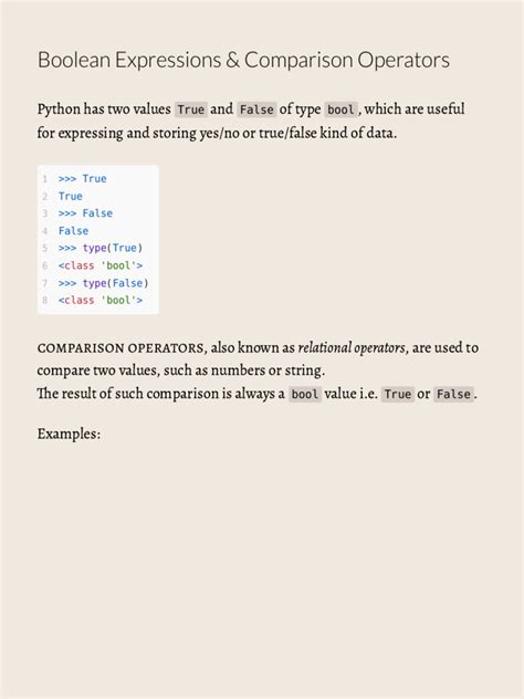 3 2 boolean expressions comparison and logical operators pdf boolean data type software