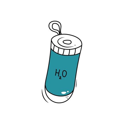 Icône De Doodle Contour Dessiné Main Bouteille D eau Vecteur Premium