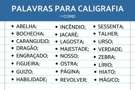 300 Palavras Para Caligrafia Para Melhorar A Escrita