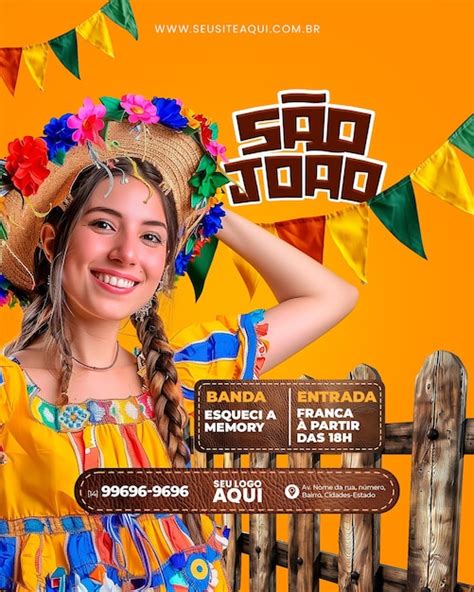 Premium PSD Post For Social Media Festa Junina Sao Joao Editable PSD