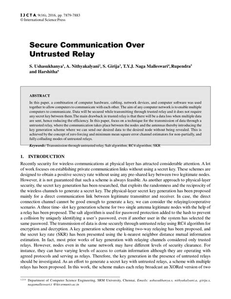 pdf secure communication over untrusted relay