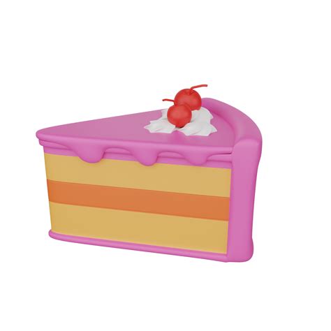 3d Rendering Of Slice Cake Fast Food Icon 13995939 PNG