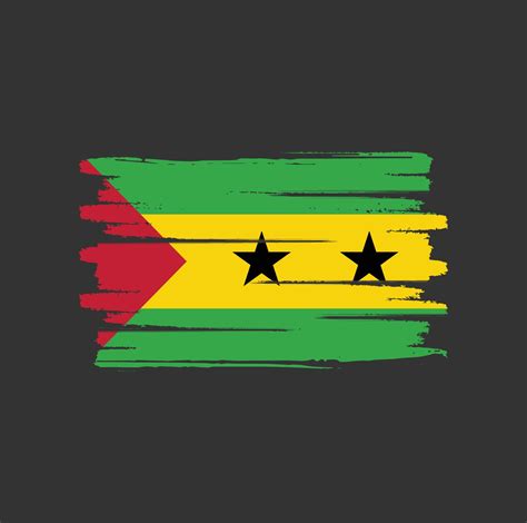 Sao Tome And Principe Flag Brush Strokes 5946653 Vector Art At Vecteezy