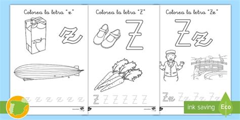 Hoja De Colorear La Letra Z Professor Feito Twinkl