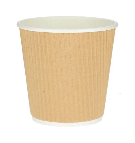 Vaso Cartón 4 Oz 120ml Rizado Kraft Marrón Ø6 2cm 50 Uds