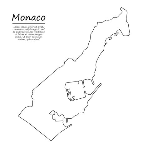Semplice Schema Carta Geografica Di Monaco Silhouette Nel Schizzo
