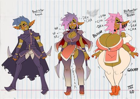 Rule 34 Ass Expansion Bimbo Bimbofication Bimbophi Blue Hair Breast Expansion Cleavage Dnd
