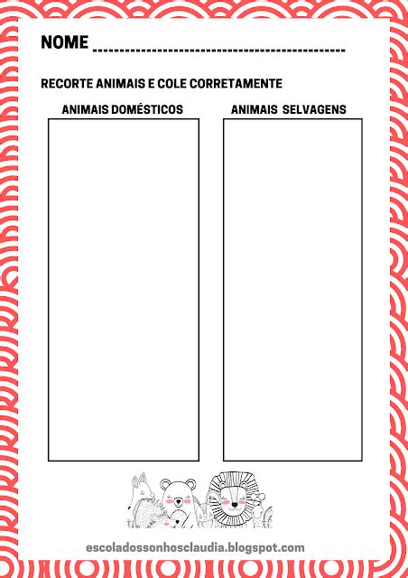 Plano De Aula Animais Selvagens E Dom Sticos Para Educa O Infantil De