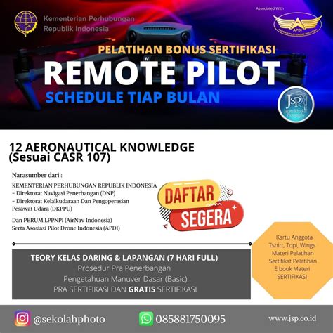 PELATIHAN SERTIFIKASI REMOTE PILOT JABODETABEK JSP Jakarta School