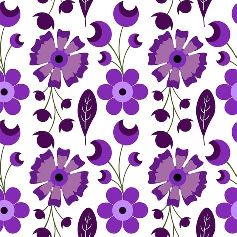 Subtle Pruple Floral Pattern Subtle Ditsy Flowers And Leaves
