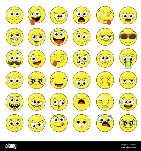 Colección de emoticonos con distinto estado de ánimo Conjunto de