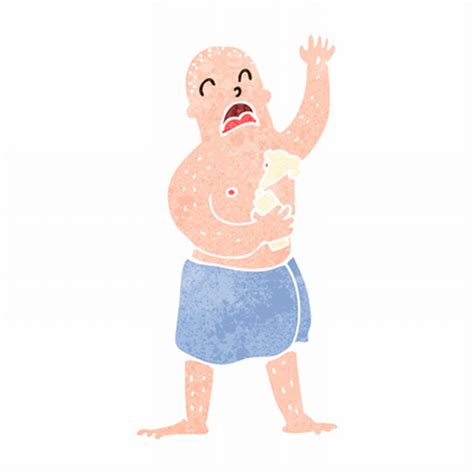 Retro Cartoon Man In Towel Quirky Old Changing PNG And Vector With