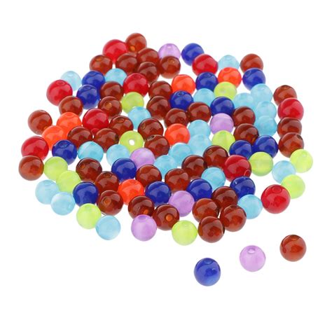 100 Pces 6mm Grânulos Redondos De Vidro Colorido Solto Espaçador