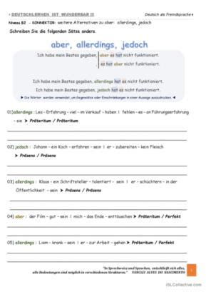 10 Textkonnektoren Sätze umformulieren Satztransformation
