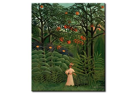 Riproduzione Donna Che Cammina In Una Foresta Esotica Henri Rousseau
