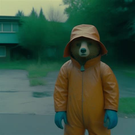 Krea Ai Paddington Bear In Chernobyl Hazmat Suits Footage