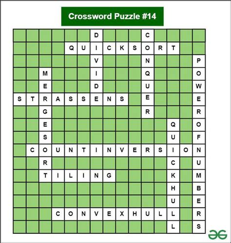 Crossword Puzzle Of The Week For Divide And Conquer Algorithm