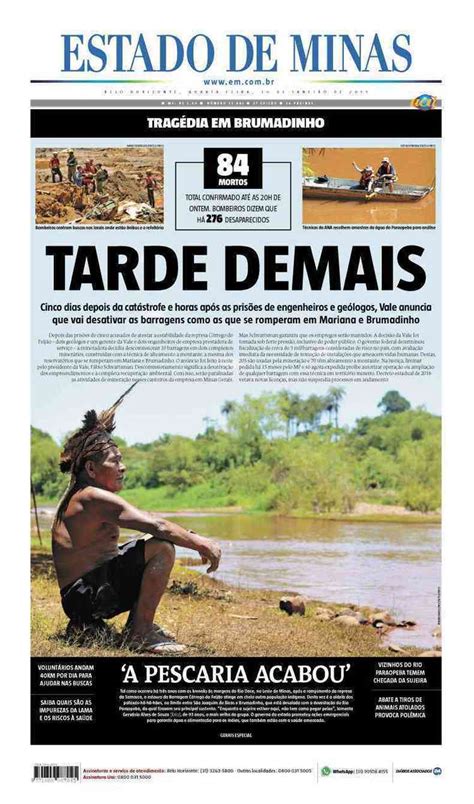 Confira A Capa Do Jornal Estado De Minas Do Dia 30 01 2019