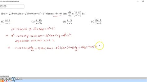 jee main 04 september 2020 sift 1 mathematics video solution differentiation youtube