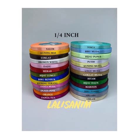 Jual Pita Satin 1 4 Inch Pita Satin 0 5 Cm Harga PER ROLL Shopee