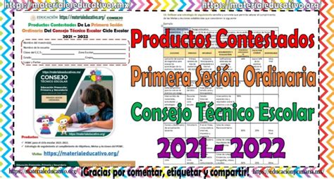 Productos contestados de la primera sesión ordinaria del consejo