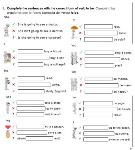 Completa Las Oraciones Con La Forma Correcta Del Verbo To Be Brainly Lat