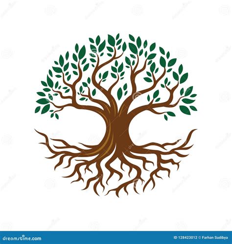 Tree And Root Design Illustration Stock Vector Illustration Of Logo