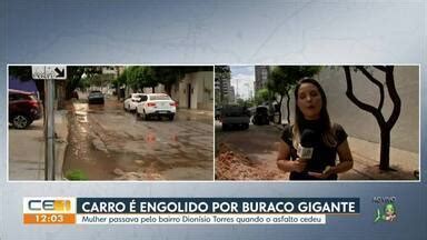 CETV 1ª Edição Fortaleza Carro é engolido por buraco gigante no